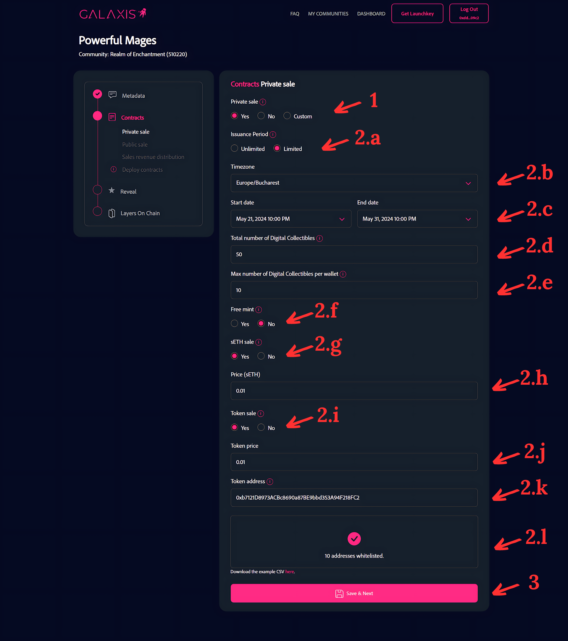 Create and launch a new Collection | Galaxis Wiki