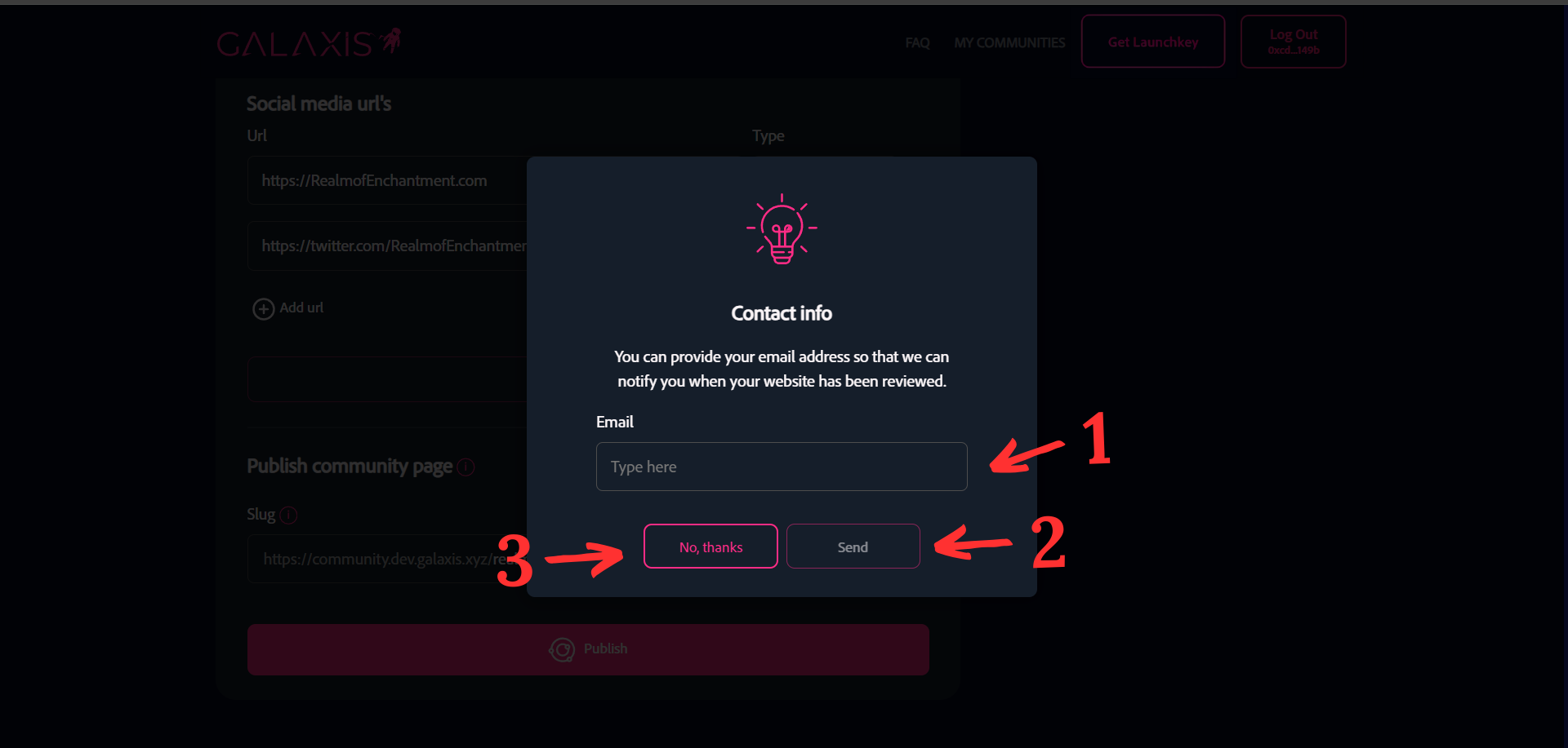 Create a new Community | Galaxis Wiki